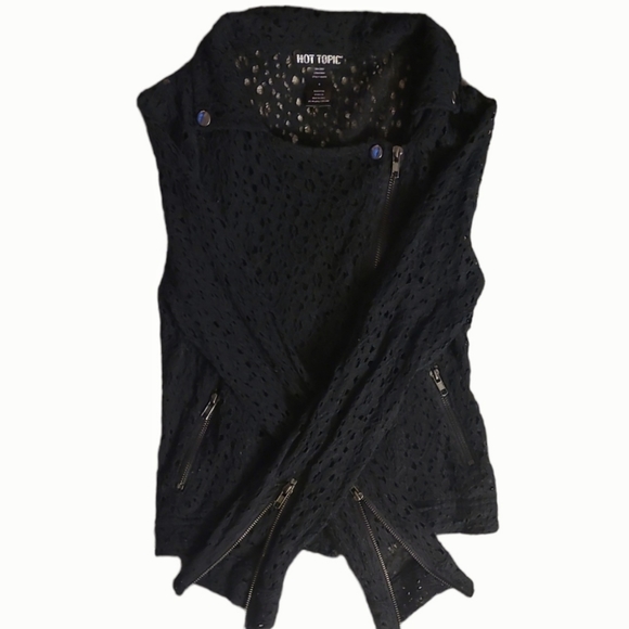 Hot Topic | Jackets & Coats | Vintage Black Lace Biker Jacket From Hot ...